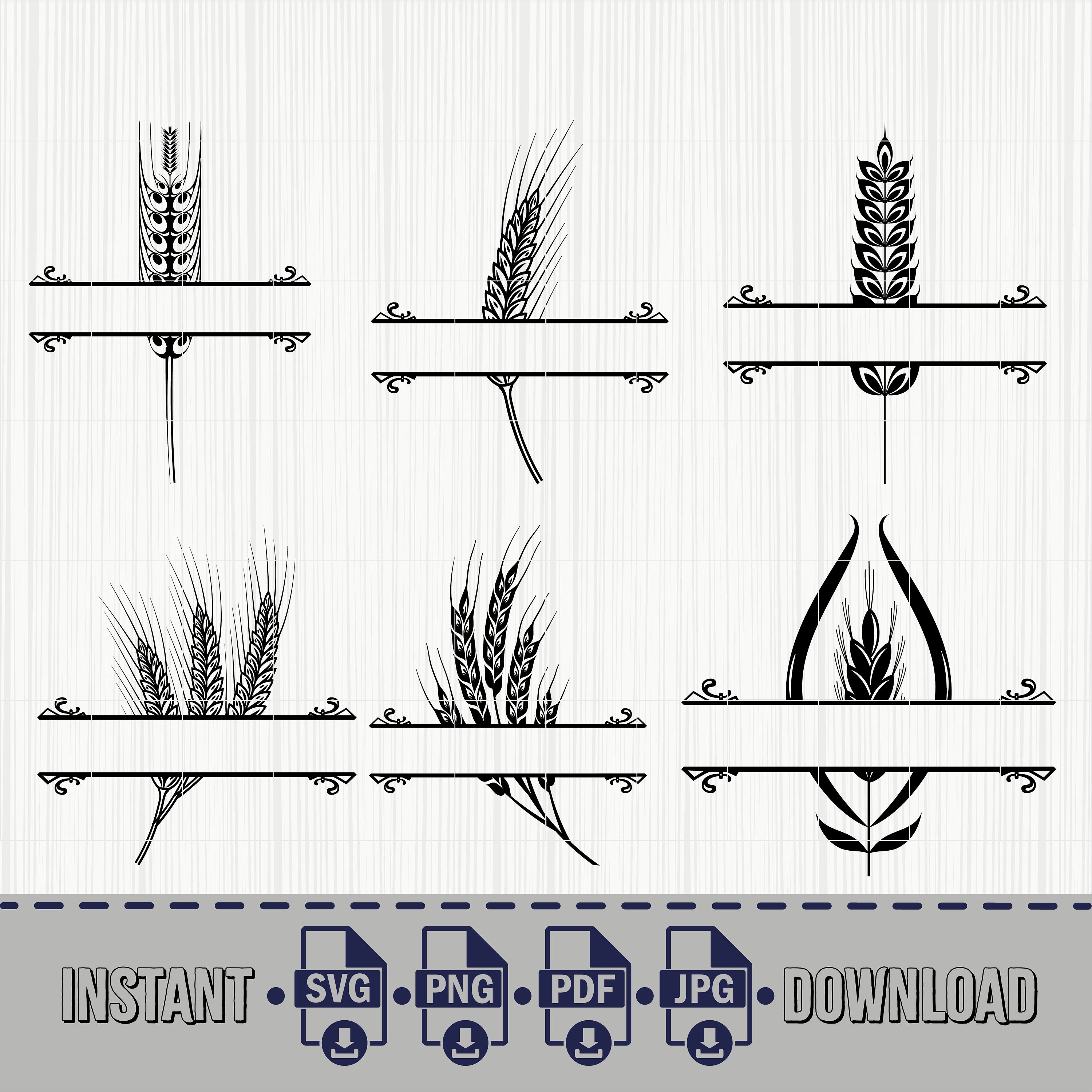 Wheat SVG Cut File, Grain Cricut, Wheat Silhouette, Grains SVG, Wheat ...