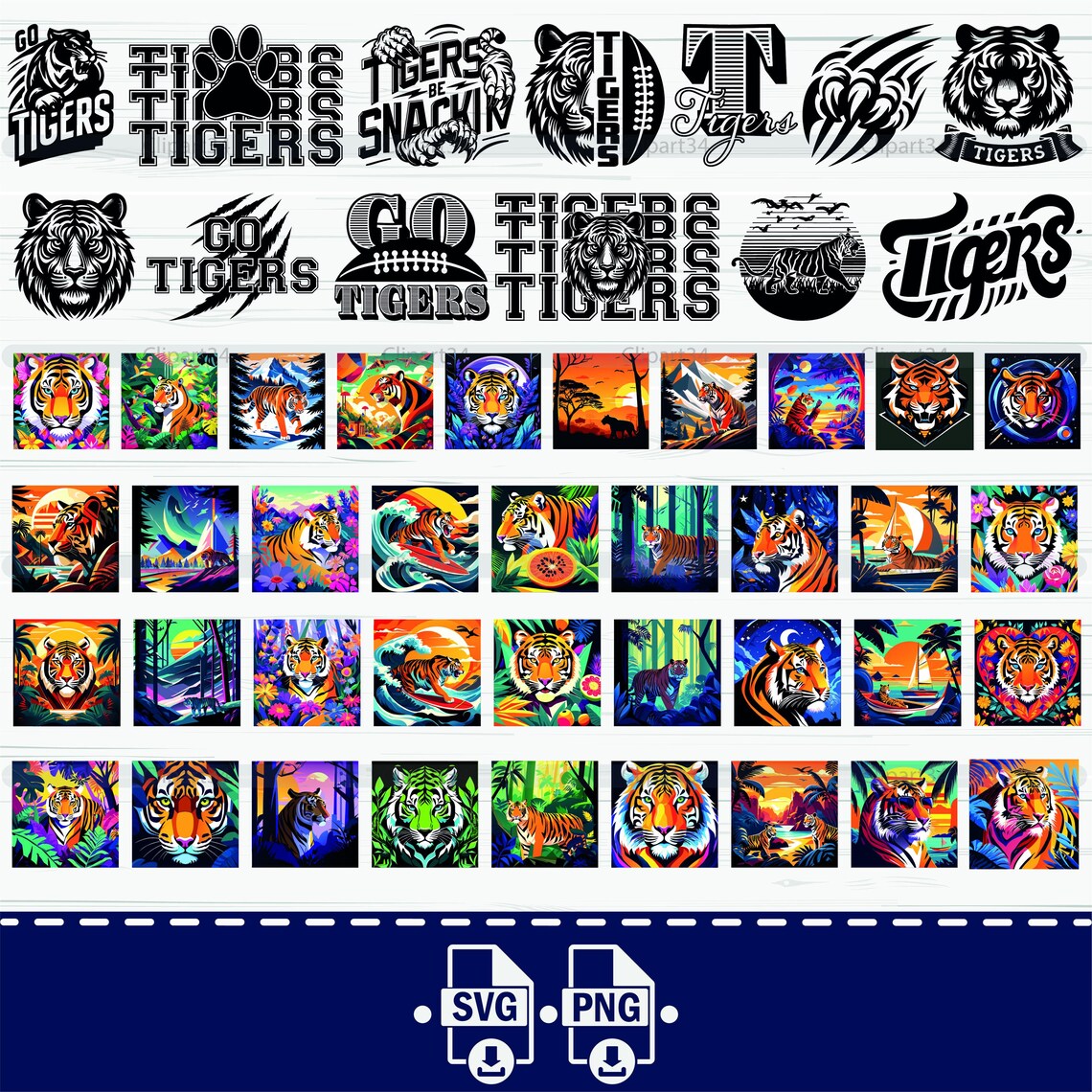 Tiger SVG File, Tiger With Flowers SVG, Floral Tigers Svg, Tiger Cut ...