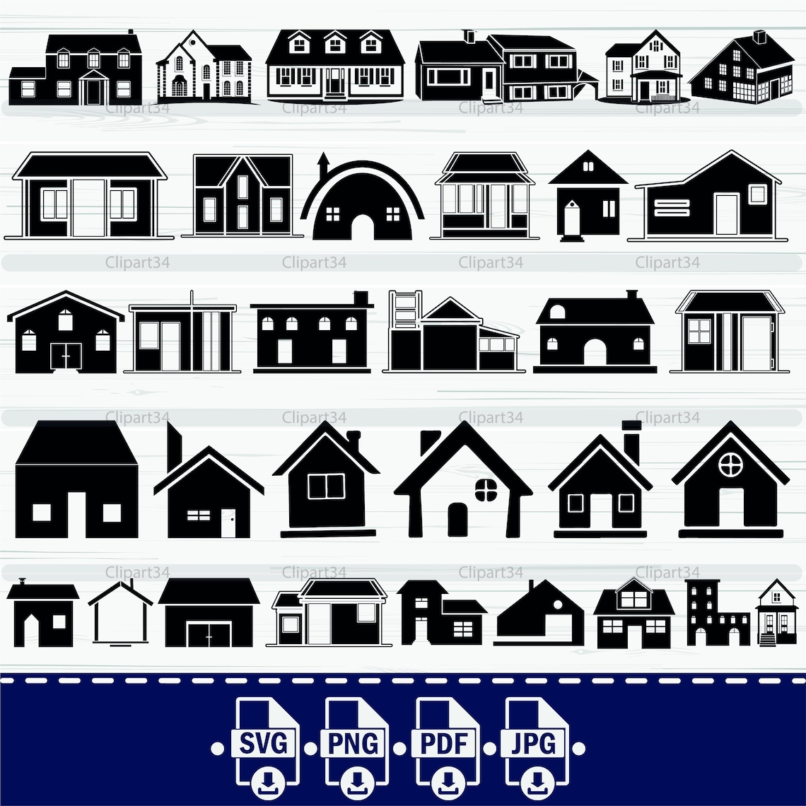 House SVG Bundle, Home Svg, House Clipart, House Png, House Vector ...