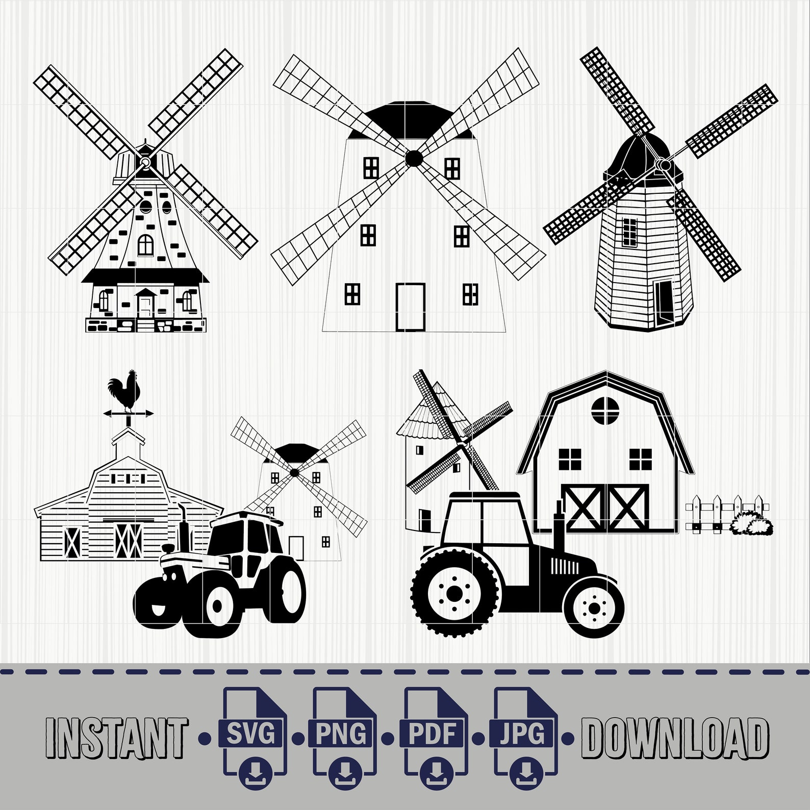 Windmill Svg, Wind Mill Svg, Farmhouse Svg, Farm Animal, Dutch Windmill ...