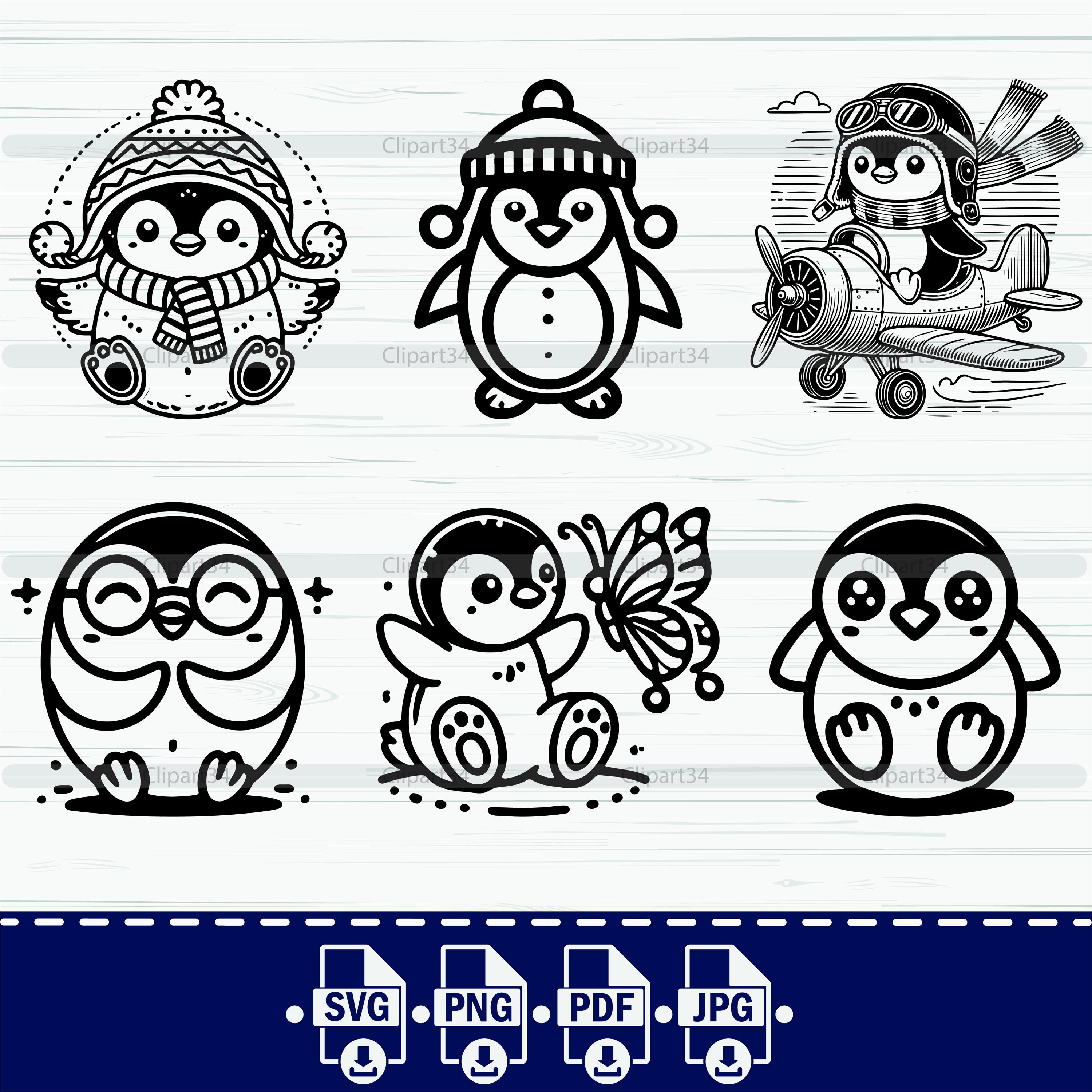 Cute Penguin SVG Bundle, Penguin PNG Bundle, Penguin Clipart, Penguin ...
