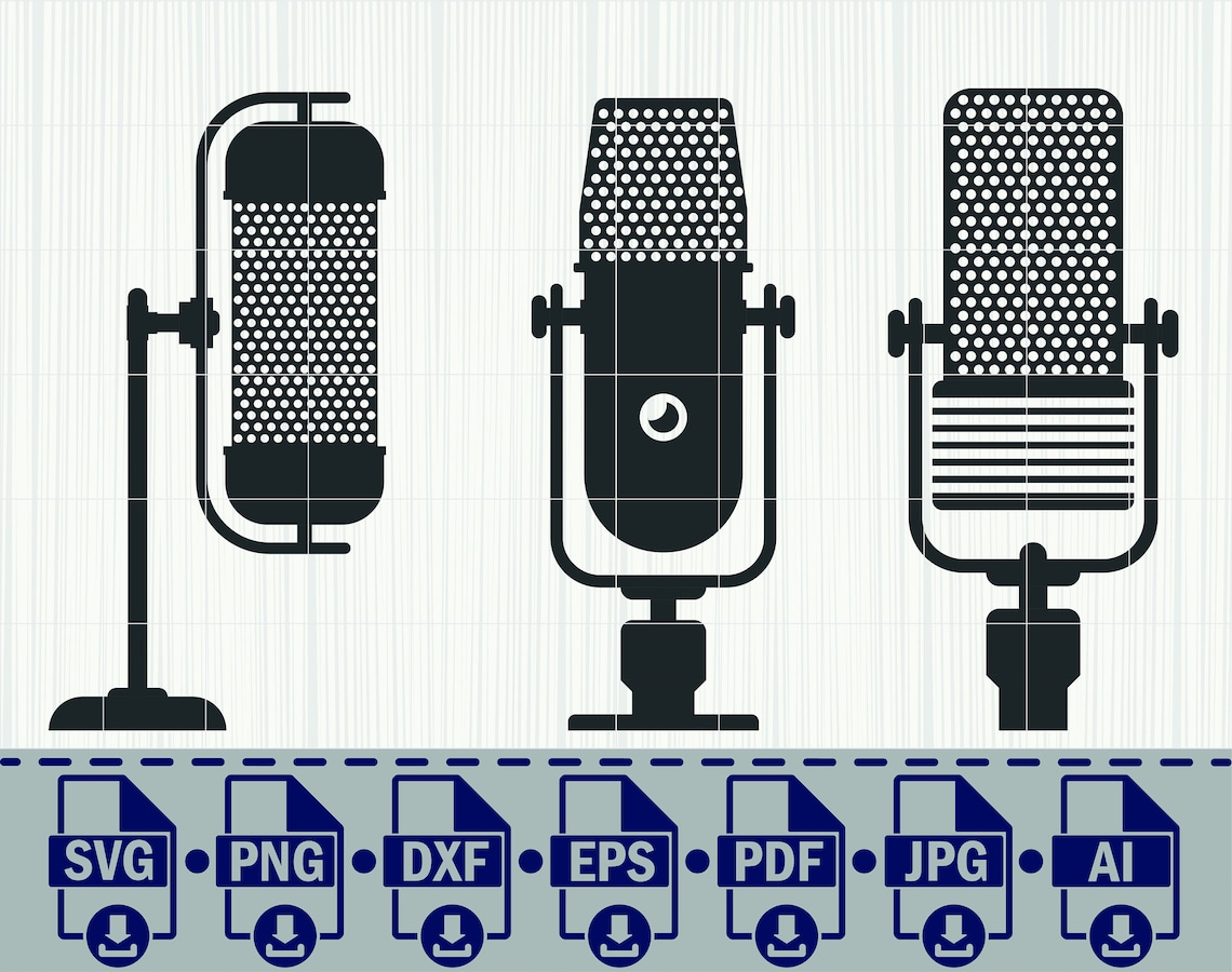 Microphone Svg File, Music Svg, Microphone Cut File, Microphone Clipart ...