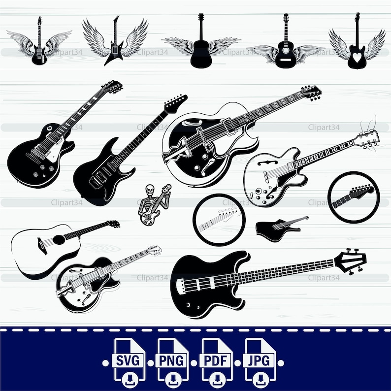 Guitar Svg Bundle, Guitar Note Svg, Electric Guitar Svg, Music Lovers ...