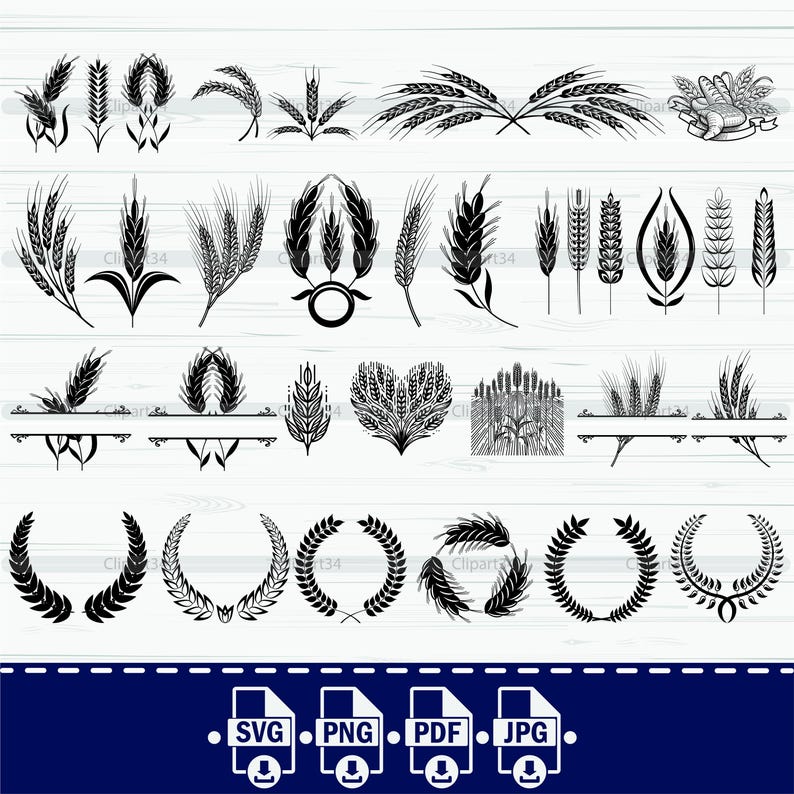 Wheat SVG Cut File, Grain Cricut, Wheat Silhouette, Grains SVG, Wheat ...