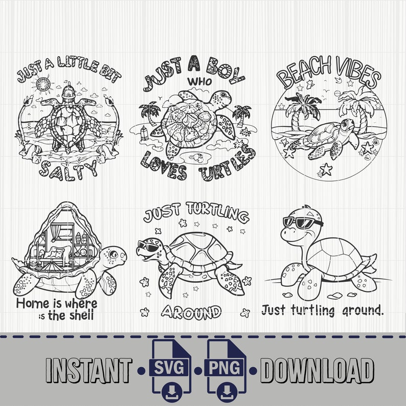 Turtle Svg Cut File for Cricut, Sea Turtle Clipart, Turtle Vector ...