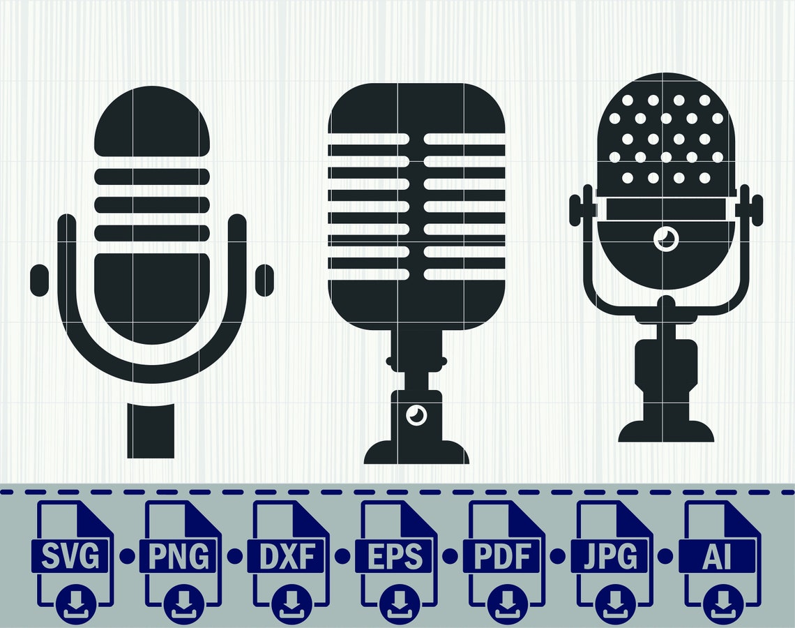 Microphone Svg File, Music Svg, Microphone Cut File, Microphone Clipart ...