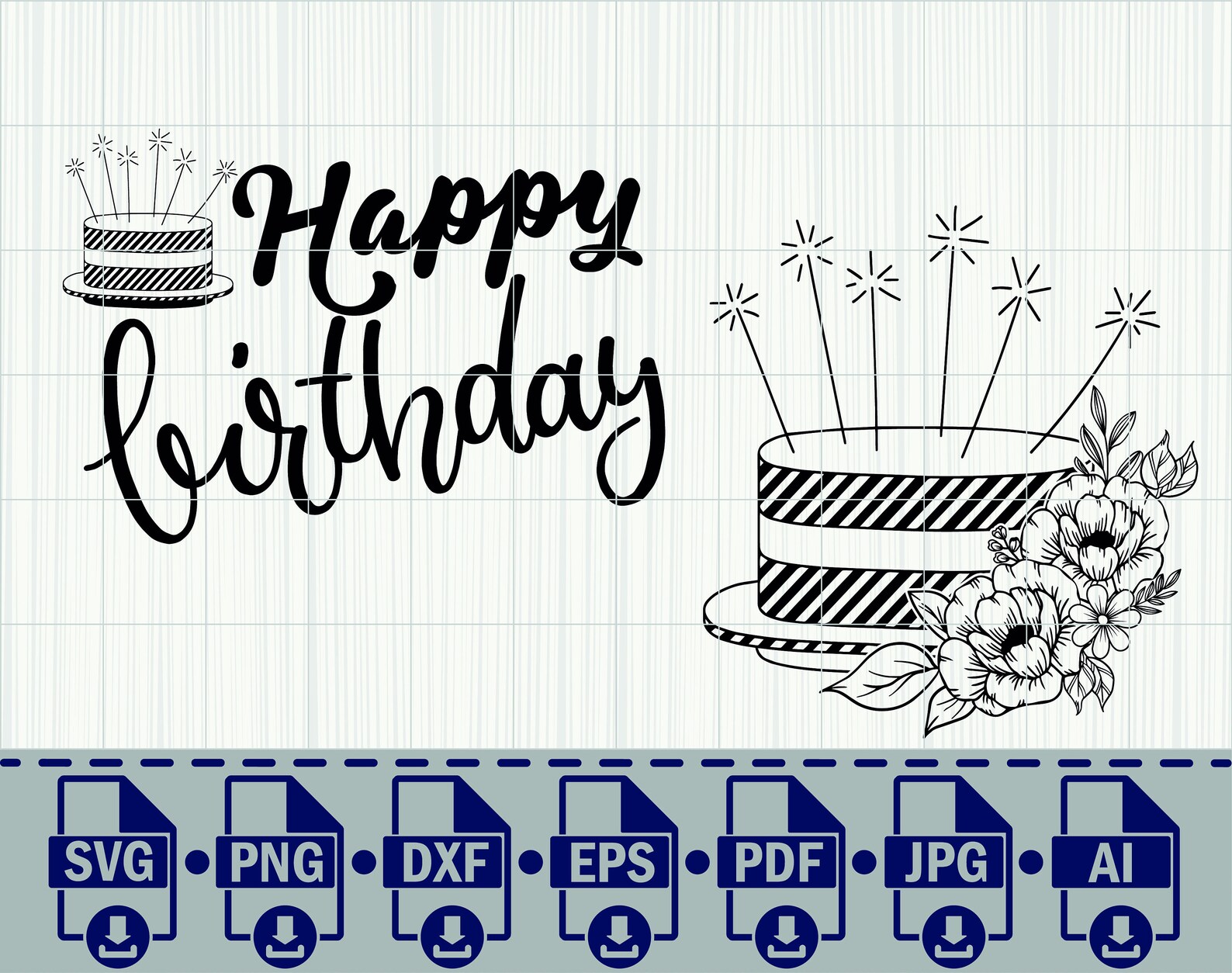 Birthday Cake SVG, Happy Birthday Svg Cut File, Birthday Party Svg ...