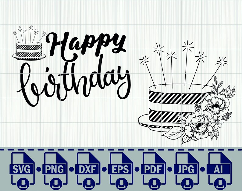 Birthday Cake SVG, Happy Birthday Svg Cut File, Birthday Party Svg ...