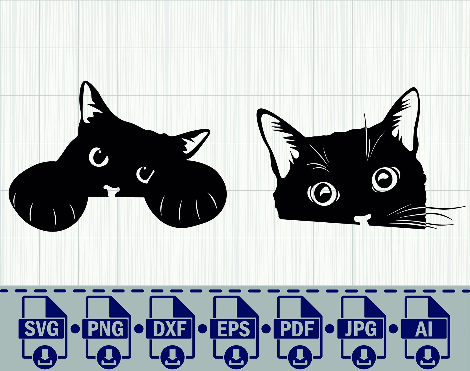 Cat SVG, Black Cat Svg, Peeking Cat Clipart, Peeping Cat SVG, Hallowen ...