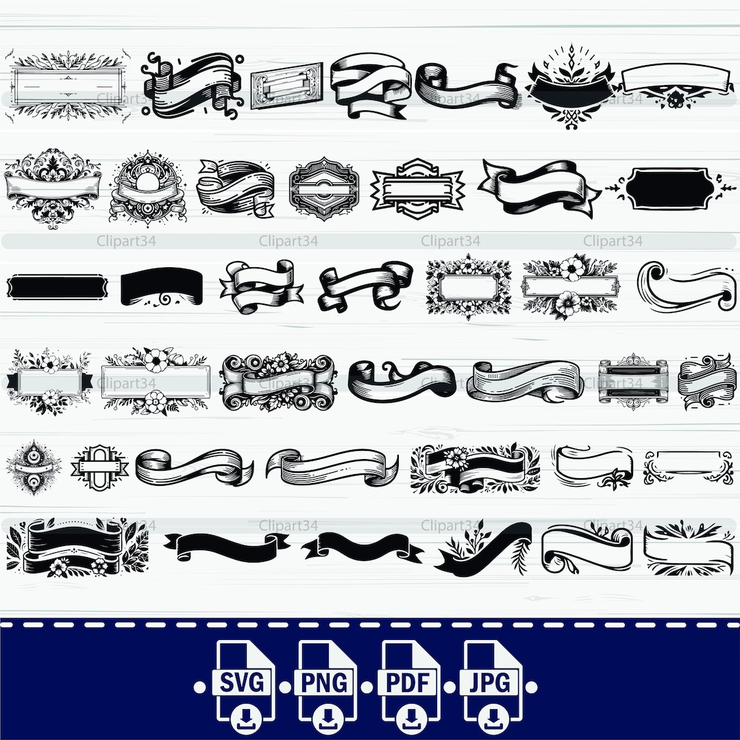 Banner Svg, Banner Vector Svg, Ribbon Clipart, Banner Clipart, Banner ...