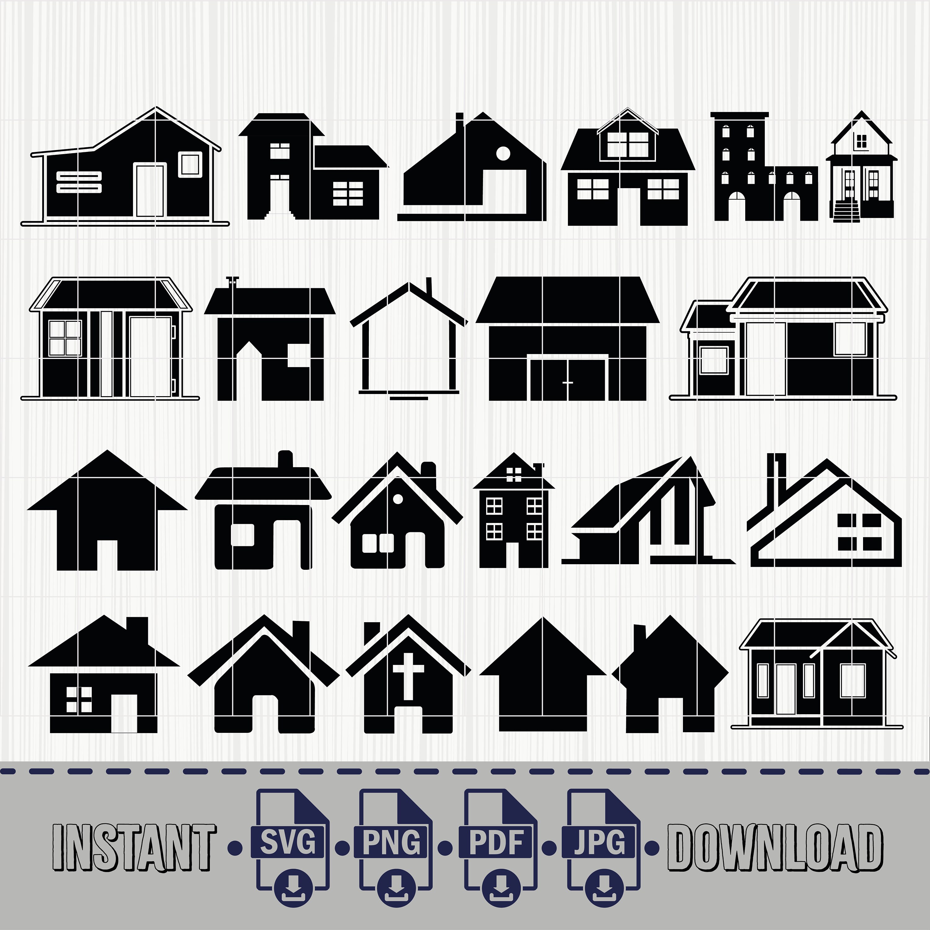 House SVG Bundle, Home Svg, House Clipart, House Png, House Vector ...