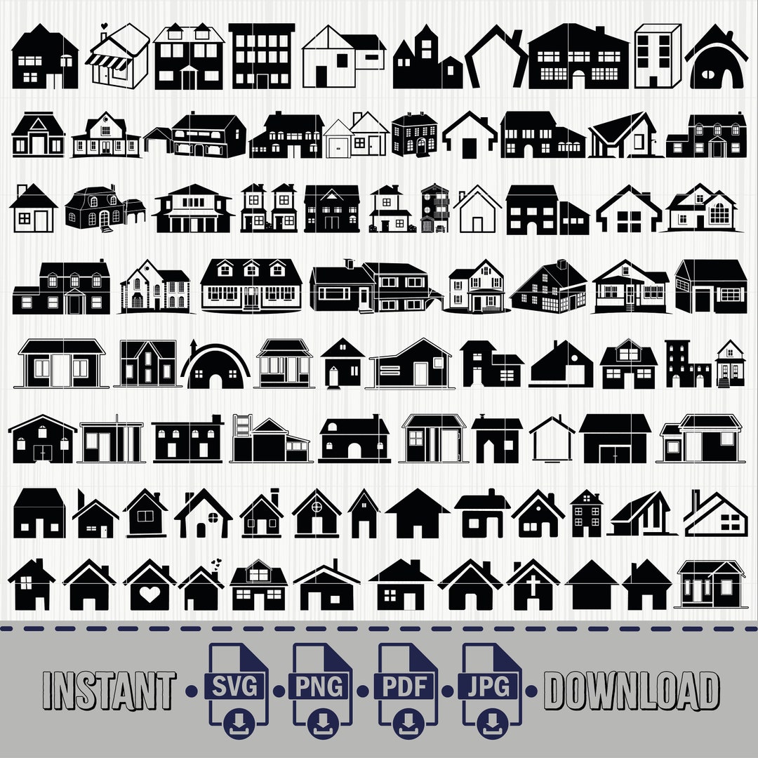 House SVG Bundle, Home Svg, House Clipart, House Png, House Vector ...
