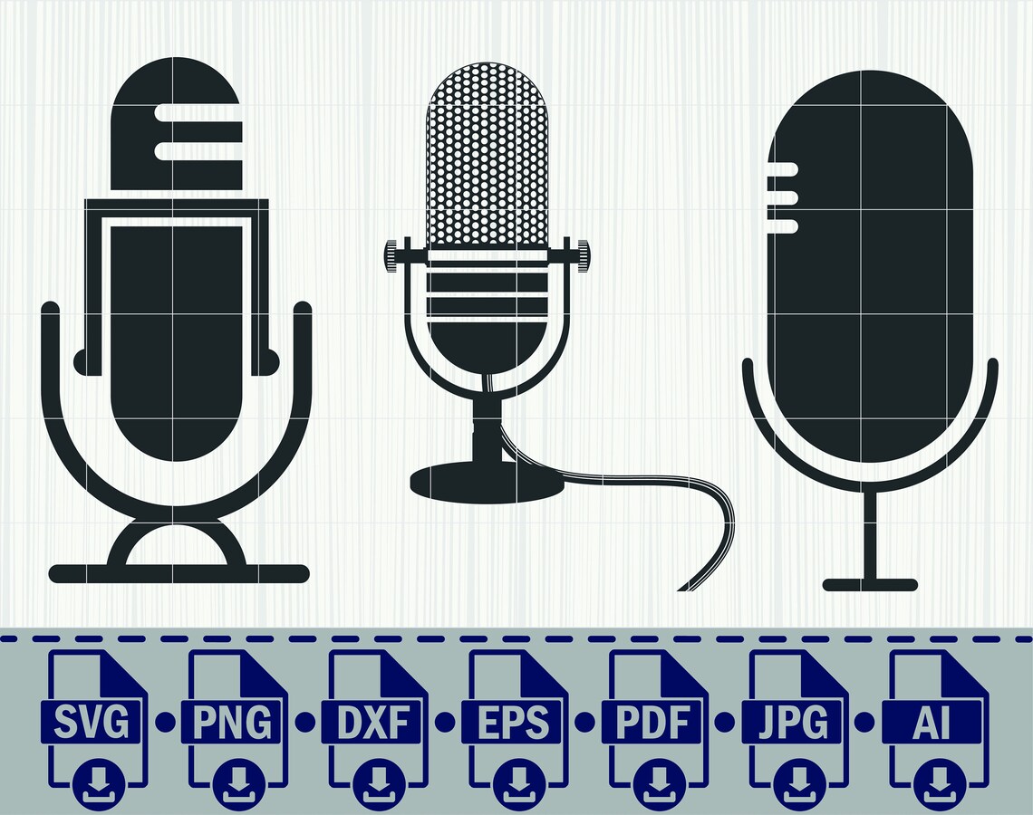 Microphone Svg File, Music Svg, Microphone Cut File, Microphone Clipart ...