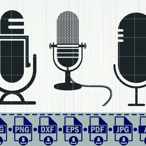 Microphone Svg File, Music Svg, Microphone Cut File, Microphone Clipart ...