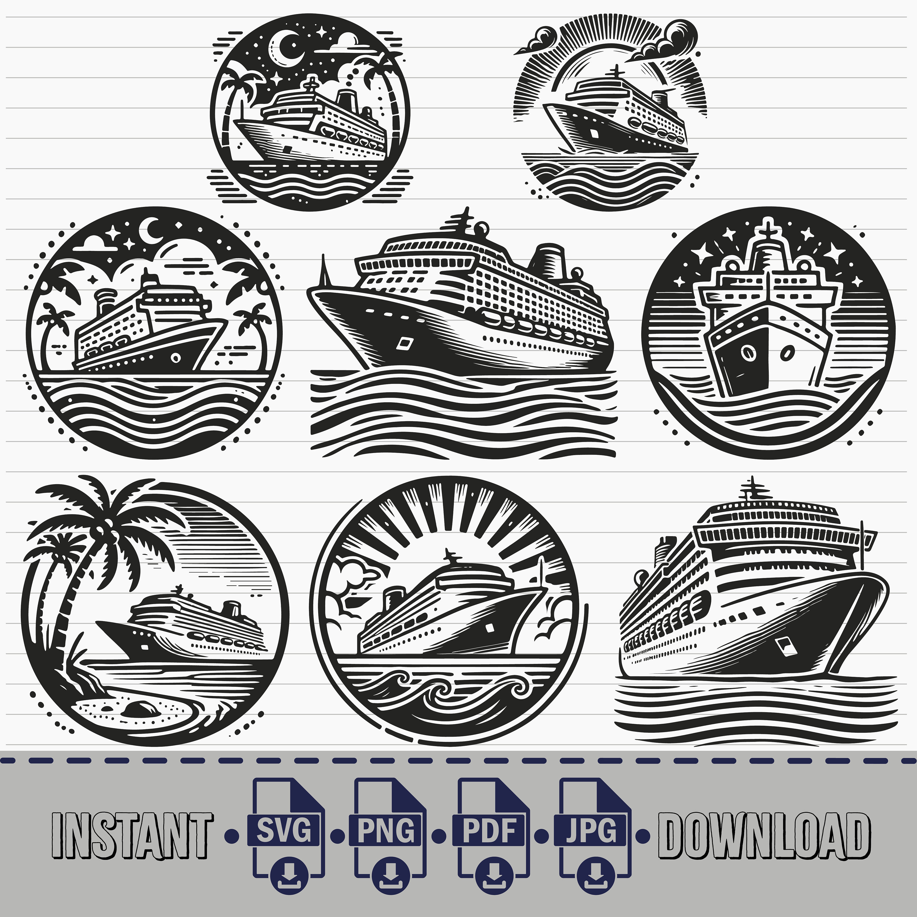 Cruise Svg, Cruising Ship Png Jpg Cricut File Cut File Silhouette ...