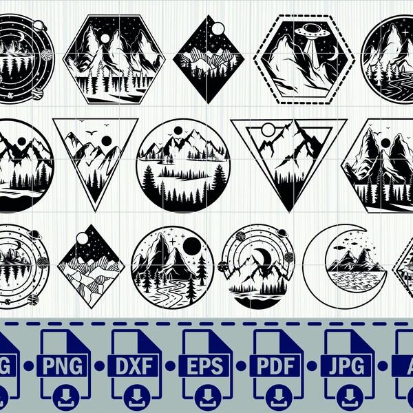 Geometric Mountain - Etsy