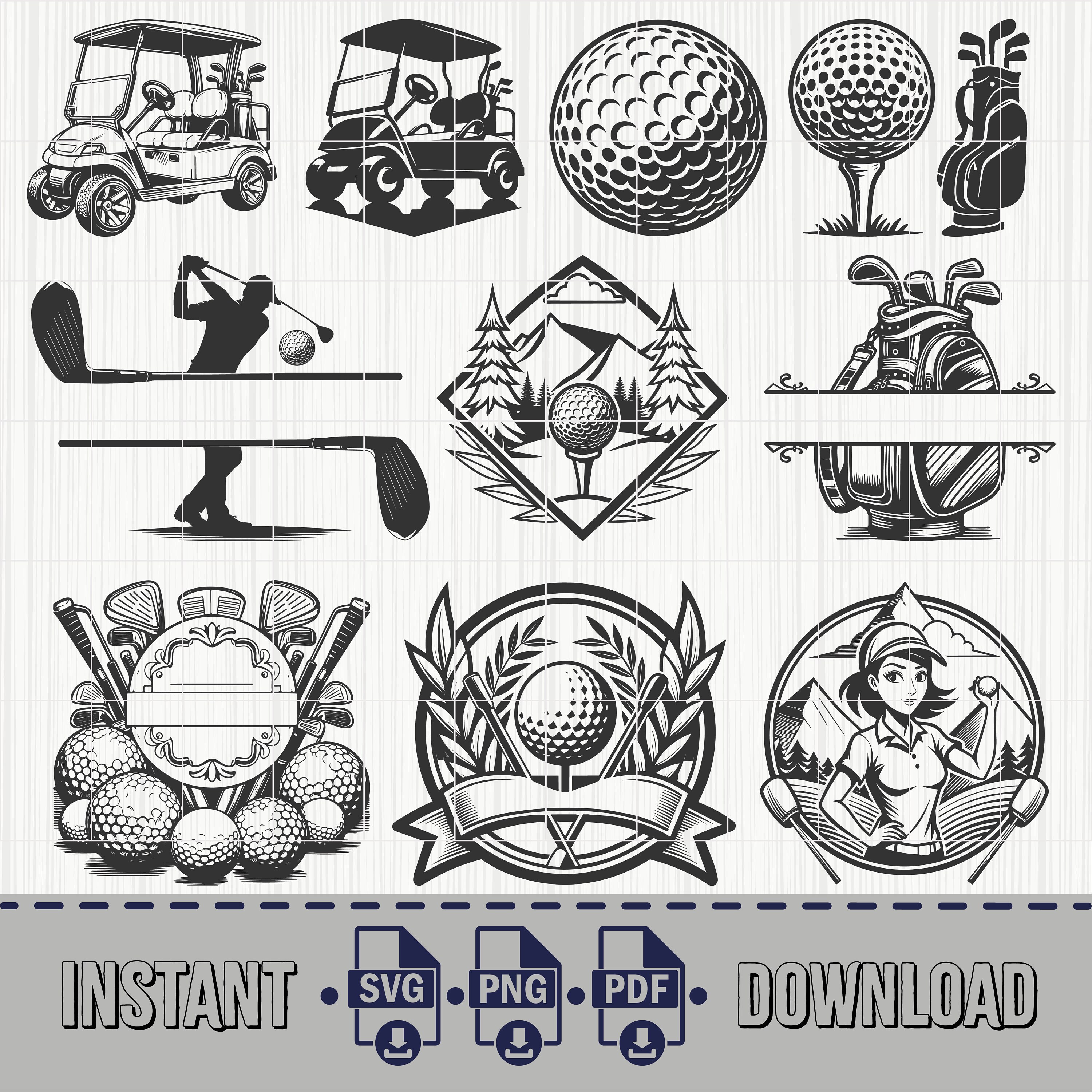 Golf Svg Bundle, Golf Monogram Svg, Split Monogram Svg, Golf Name Frame ...