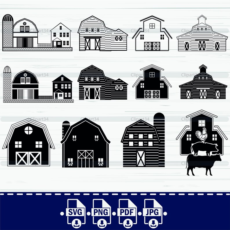 Floral Barn SVG File, Barn With Flowers Svg, Farmhouse Svg File, Farm ...