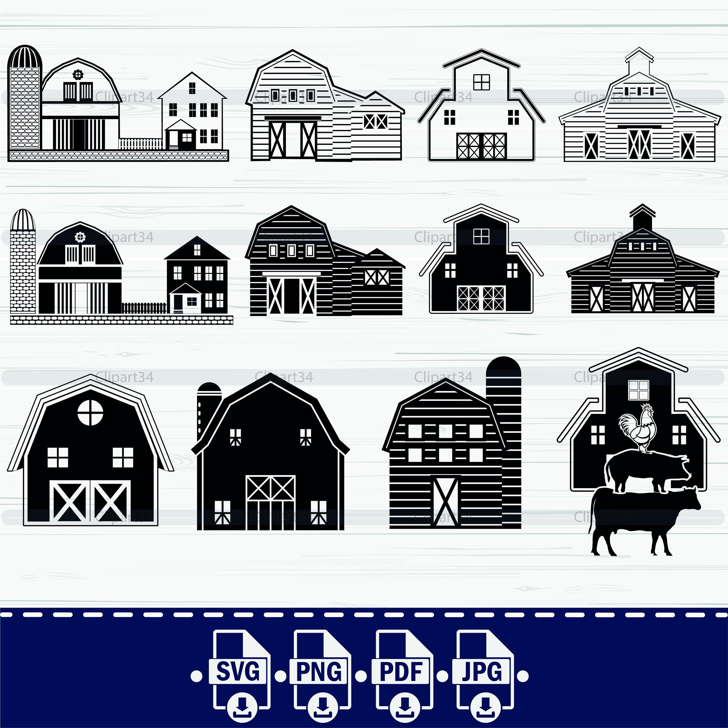 Floral Barn SVG File, Barn With Flowers Svg, Farmhouse Svg File, Farm ...