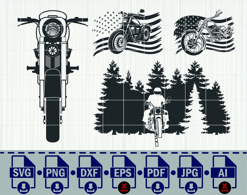Motorcycle SVG Bundle,2, Motor Bike Svg, US Motorcycle SVG, Motorcycle ...