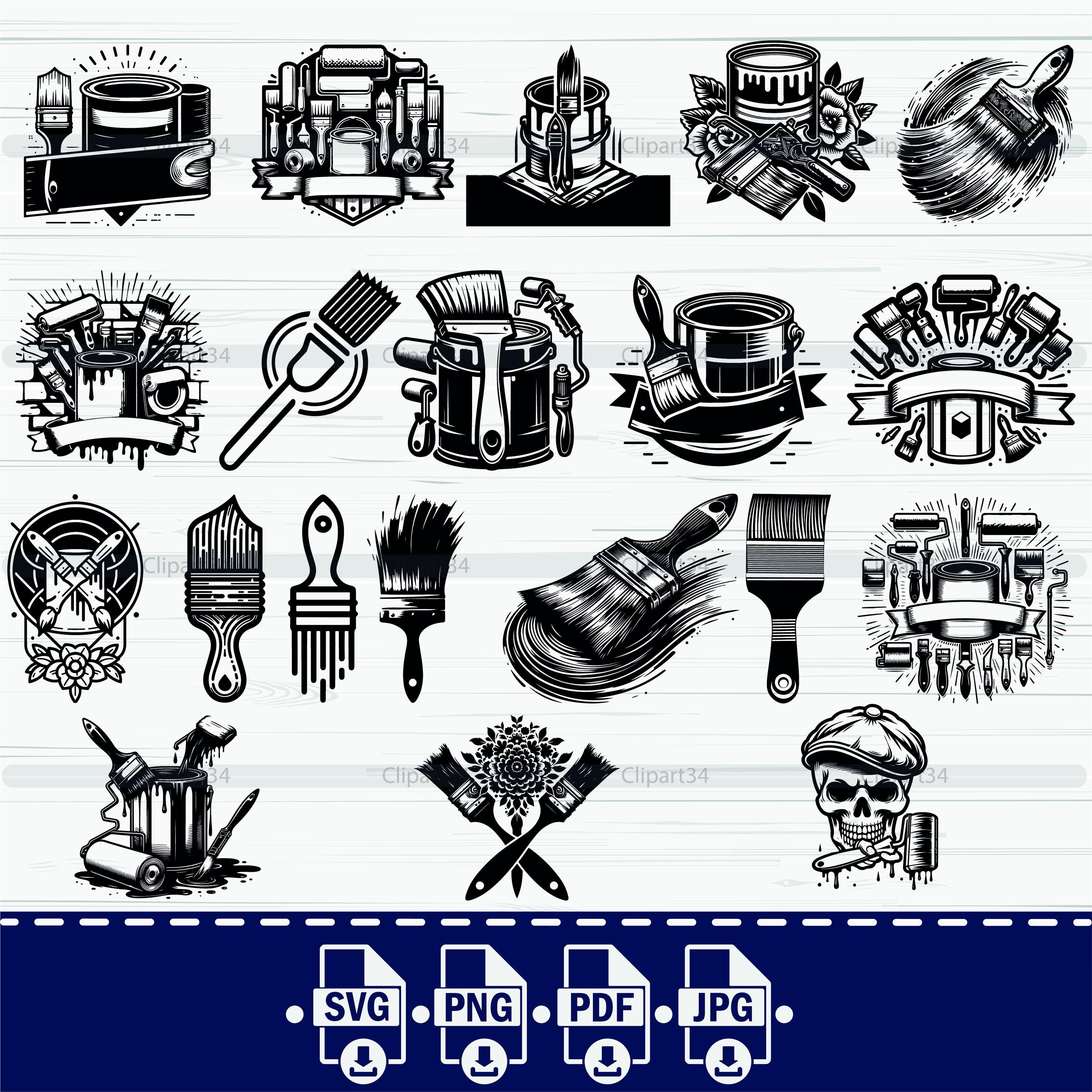 Paintbrush SVG, Paint Brush Svg, Paint Dripping Brush Vector, Paint ...