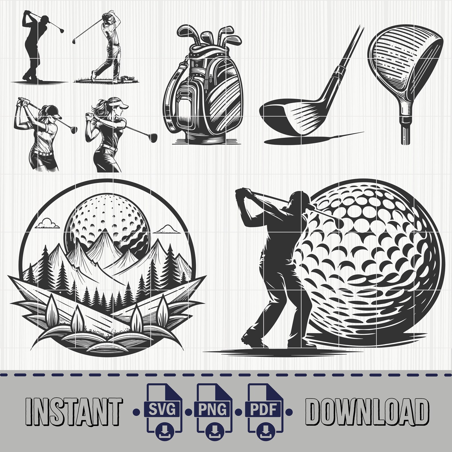 Golf Svg Bundle, Golf Monogram Svg, Split Monogram Svg, Golf Name Frame ...