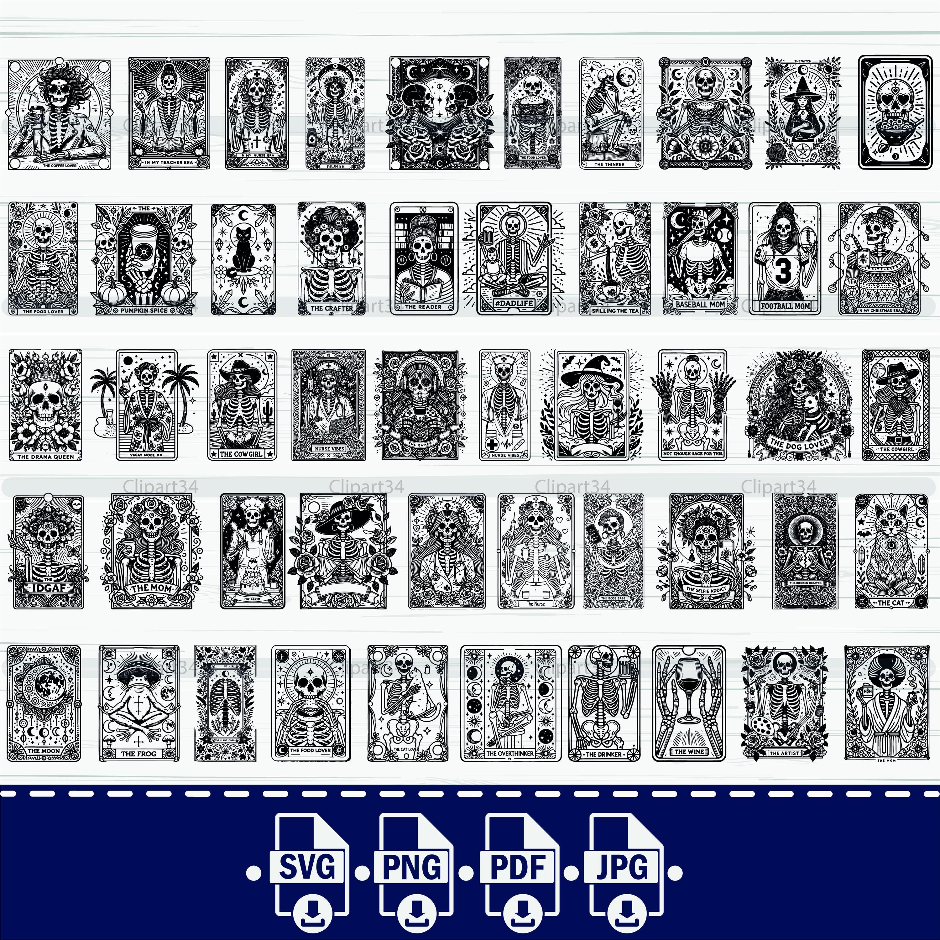 Tarot Card SVG PNG Bundle T-shirt Png, Funny Tarot Card Svg, Tarot ...