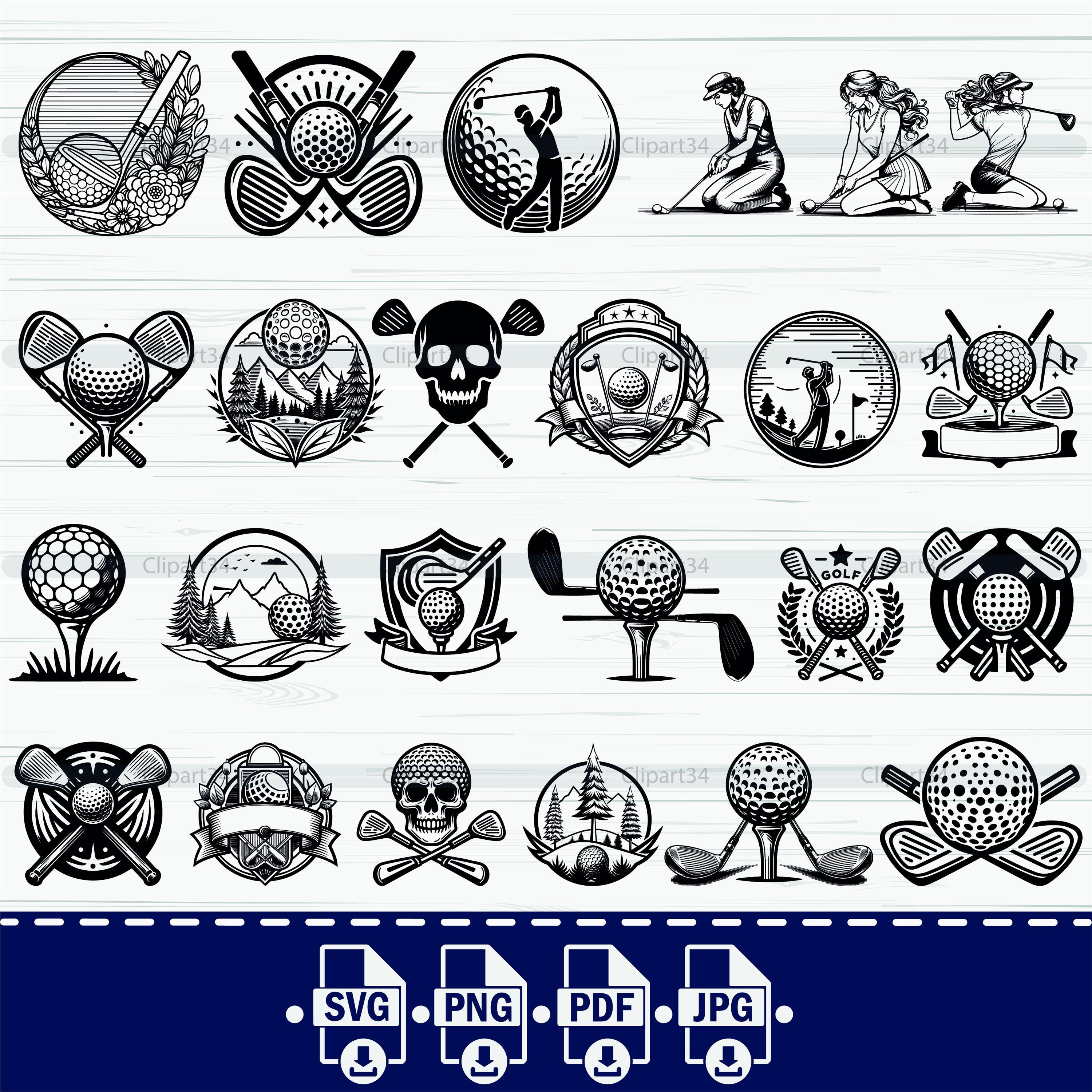Golf SVG Bundle: Monogram, Club, Ball Cut Files (PDF) - Etsy