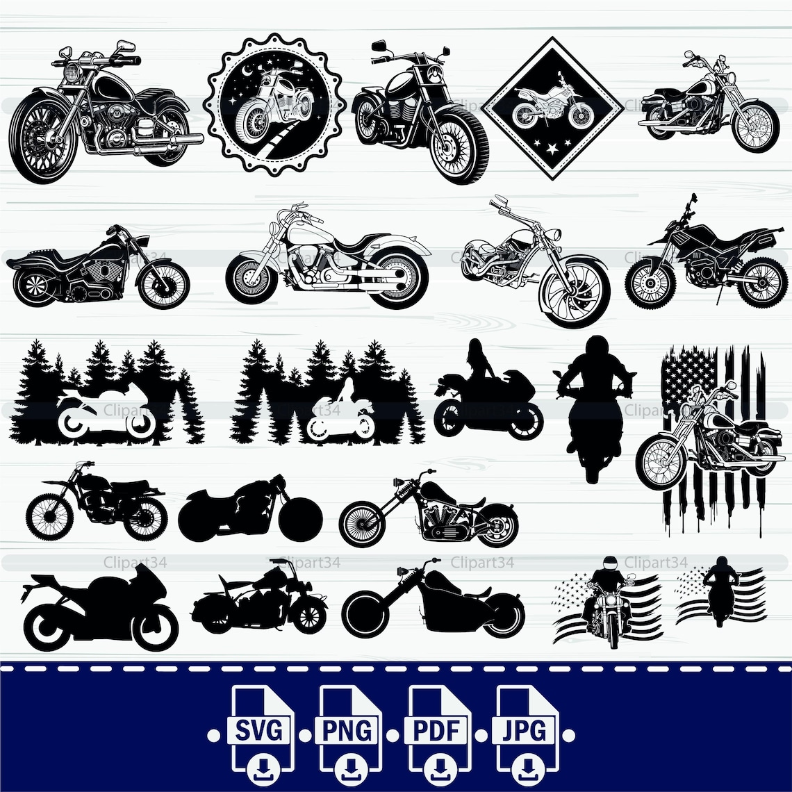 Motorcycle SVG Bundle,#2, Motor Bike Svg, US Motorcycle SVG, Motorcycle ...