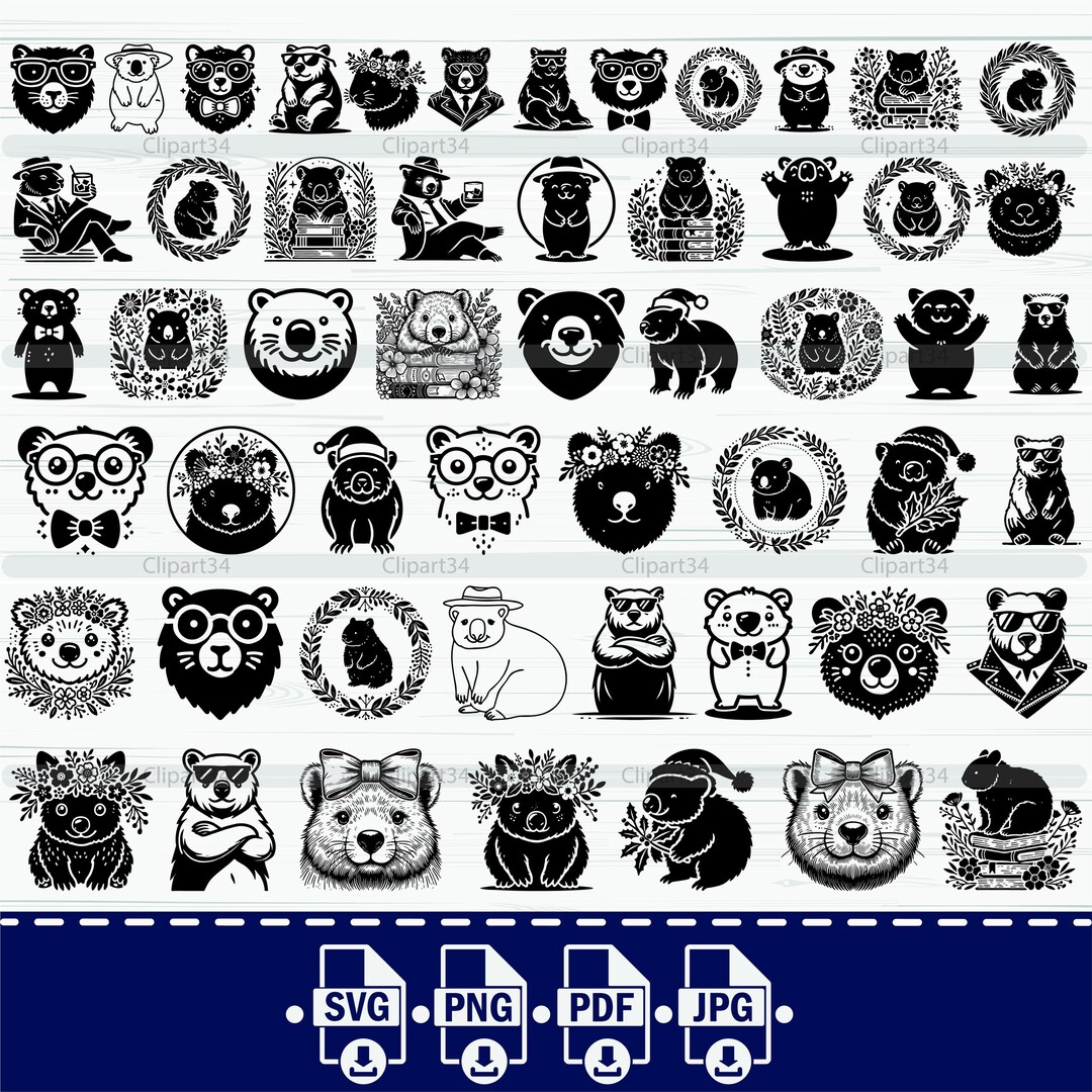 High Quality Wombat SVG Bundle, Wombat Running PNG , Cool Wombat ...