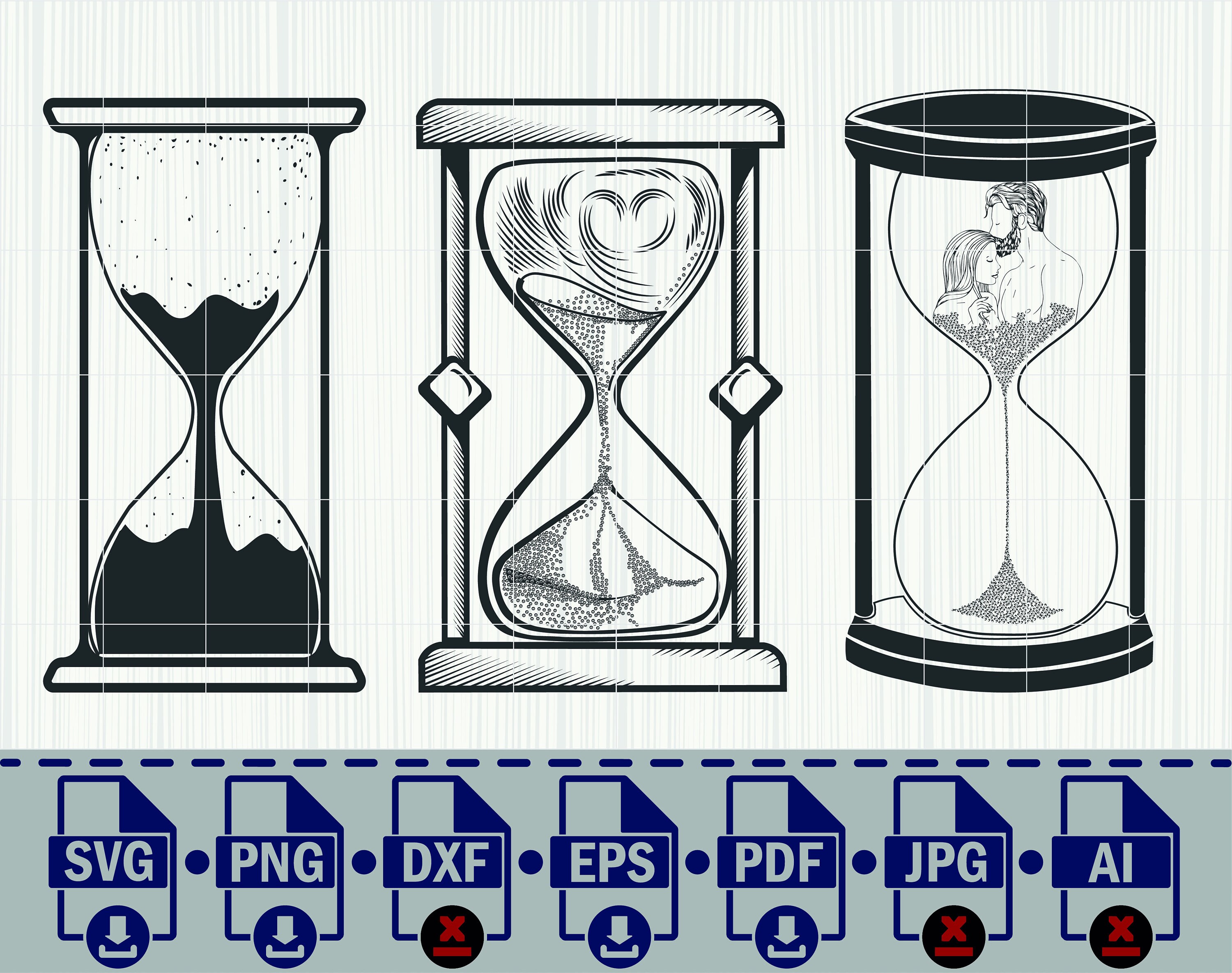 Hourglass Svg Bundle, Flower Hourglass SVG, Mystical Hourglass Svg ...
