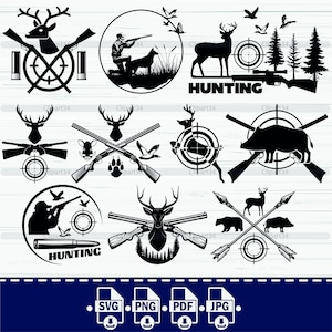 Hunting SVG Bundle: Deer, Bear, Pheasant Clipart (digital Files) - Etsy