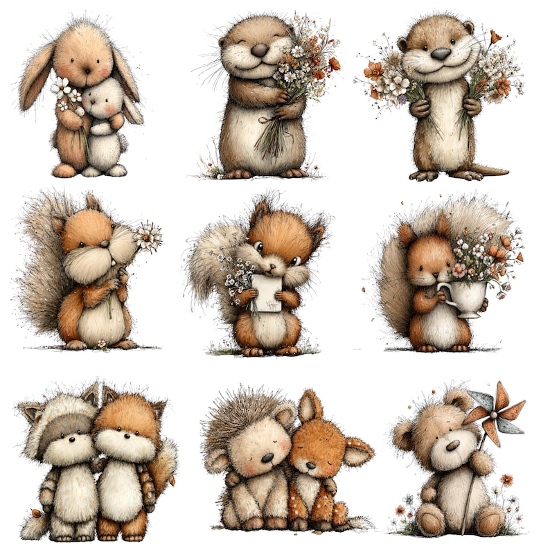 Forest Animals Clipart Bundle, Woodland PNG Graphics (commercial Use ...