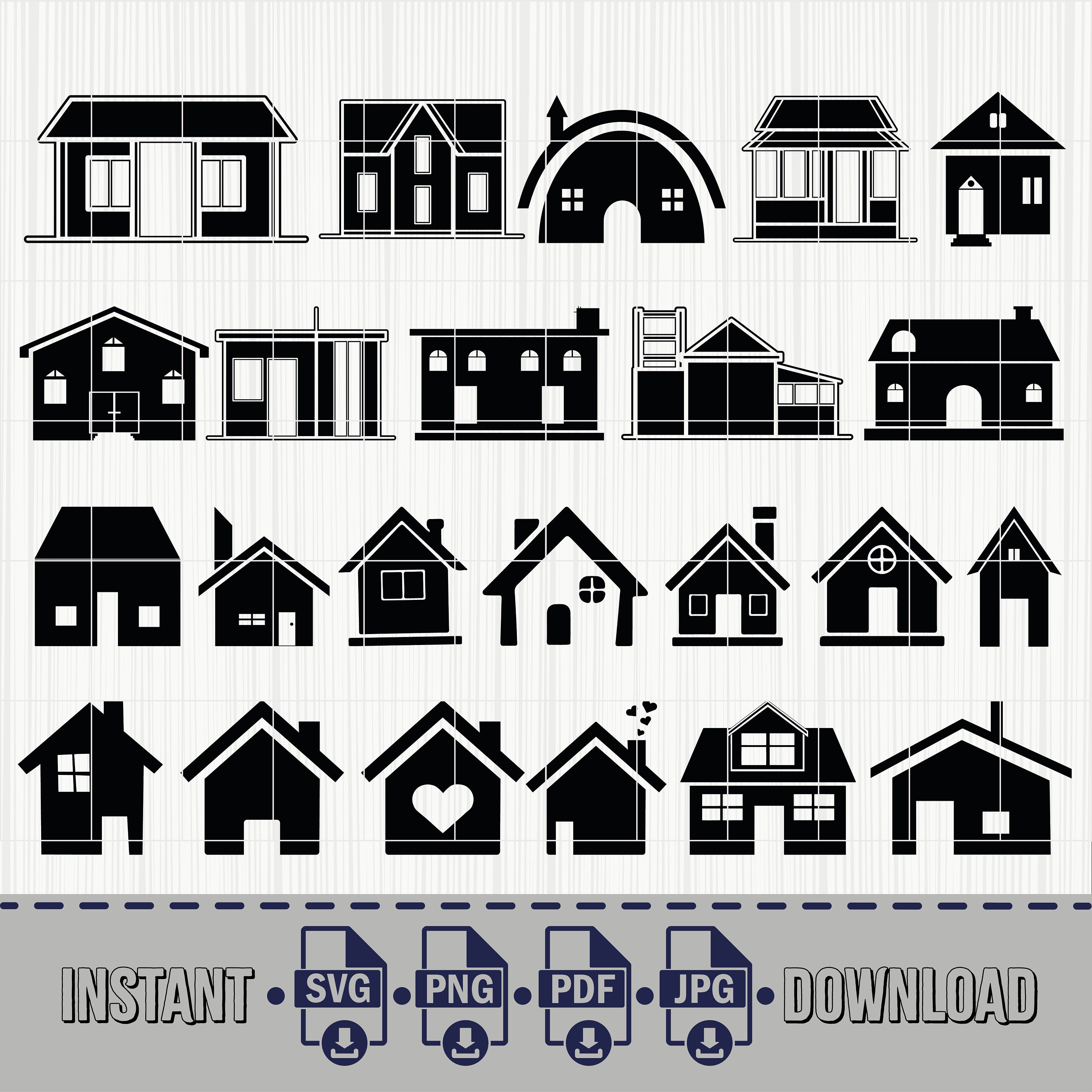 House SVG Bundle, Home Svg, House Clipart, House Png, House Vector ...