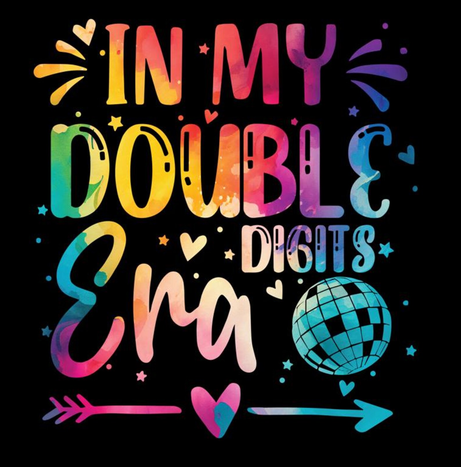 In My Double Digits Era PNG, Double Digits Era Png, 10th Birthday ...