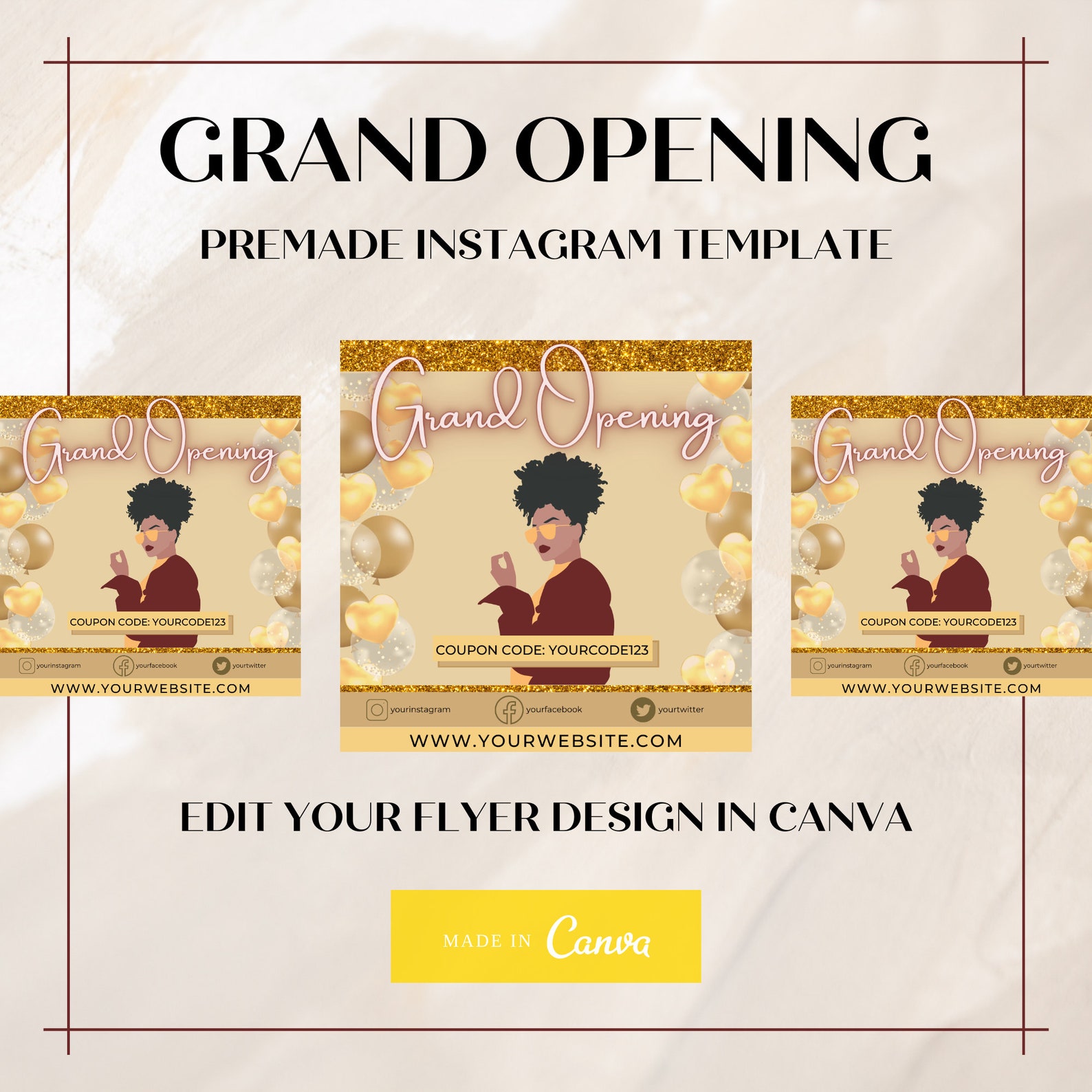 Grand Opening Flyer, DIY Flyer Template, Celebration Flyer, Social ...