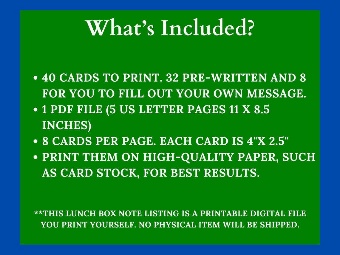 Lunch Box Notes for Boys, Instant Download Lunch Notes, Lunch Box Notes ...