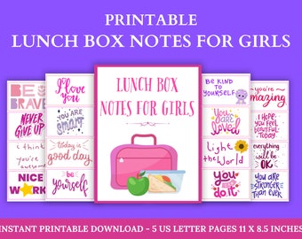 Lunch Box Notes for Boys, Instant Download Lunch Notes, Lunch Box Notes ...