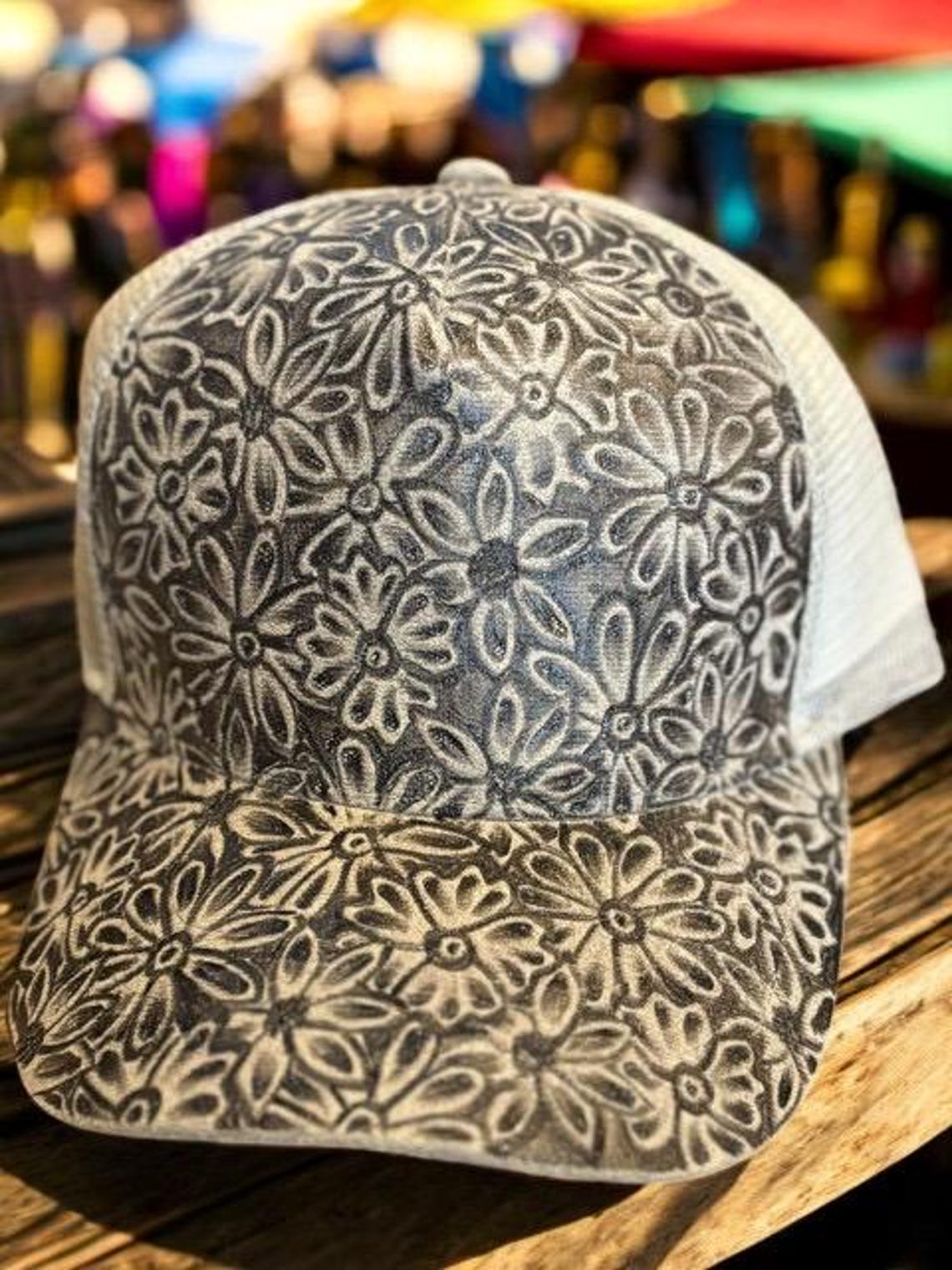 Hand Burned Suede Trucker Hat, Western Style Trucker Hat, Custom ...