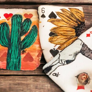 Hand Painted Hat Cards, Hat Accessories, Western Boho Hat Decoration ...