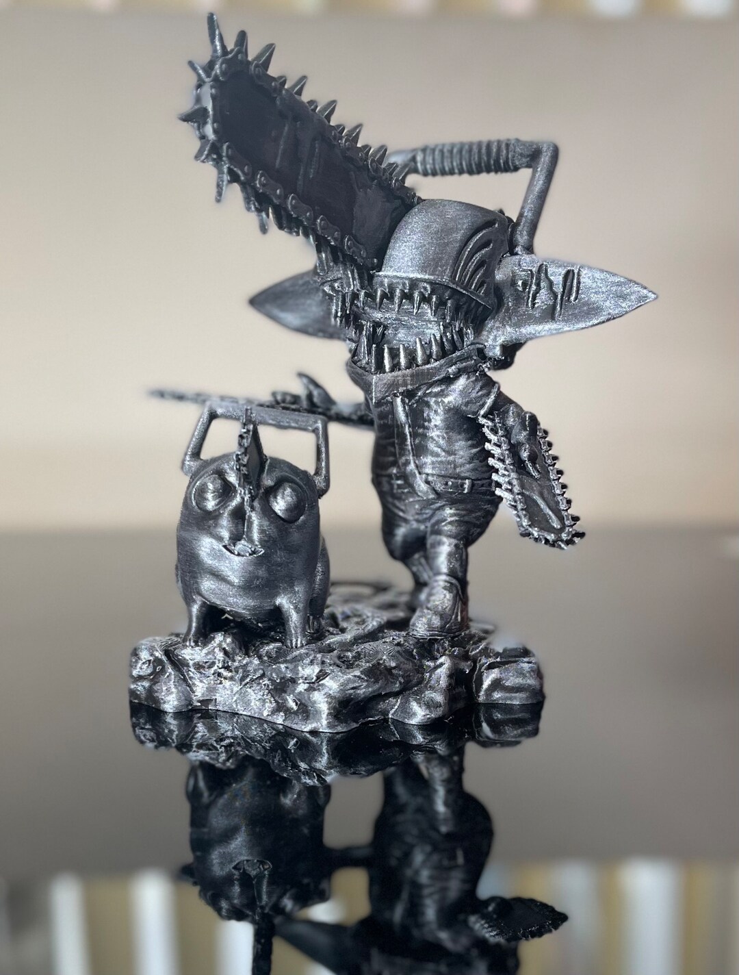 Unique 3D Printed Grogu as Chainsaw Man Statue - Etsy UK