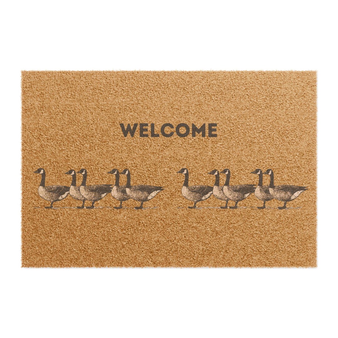 Doormat Outdoor Welcome Mat With Canadian Geese Saying Welcome to Our ...
