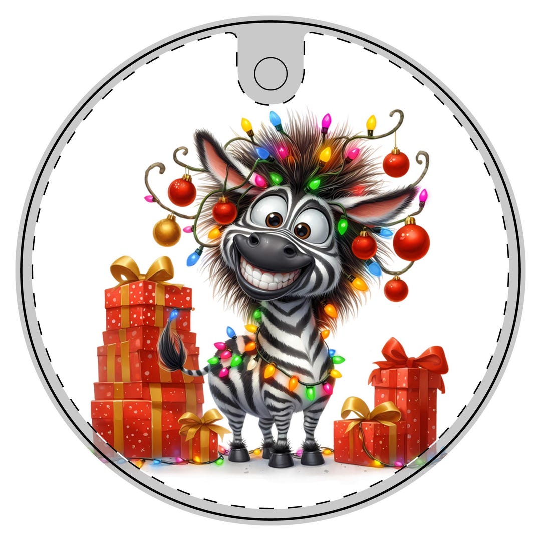 Ceramic Ornament, Funny Zebra Christmas Decoration, Holiday Gift ...