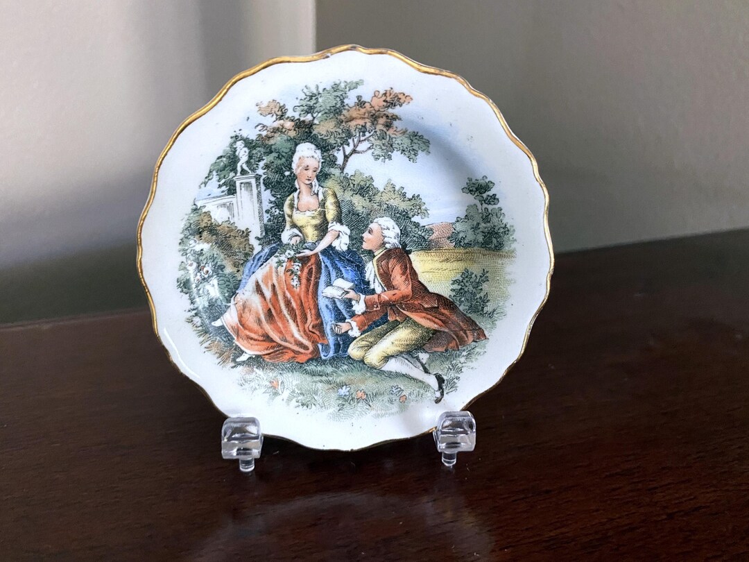 Lafayette China - Miniature Plate - Colonial Courting Couple - 22K Gold ...