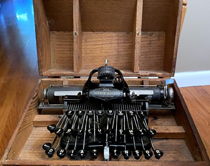 1896 Blickensderfer No. 5 Portable Typewriter in Original Wooden Case ...