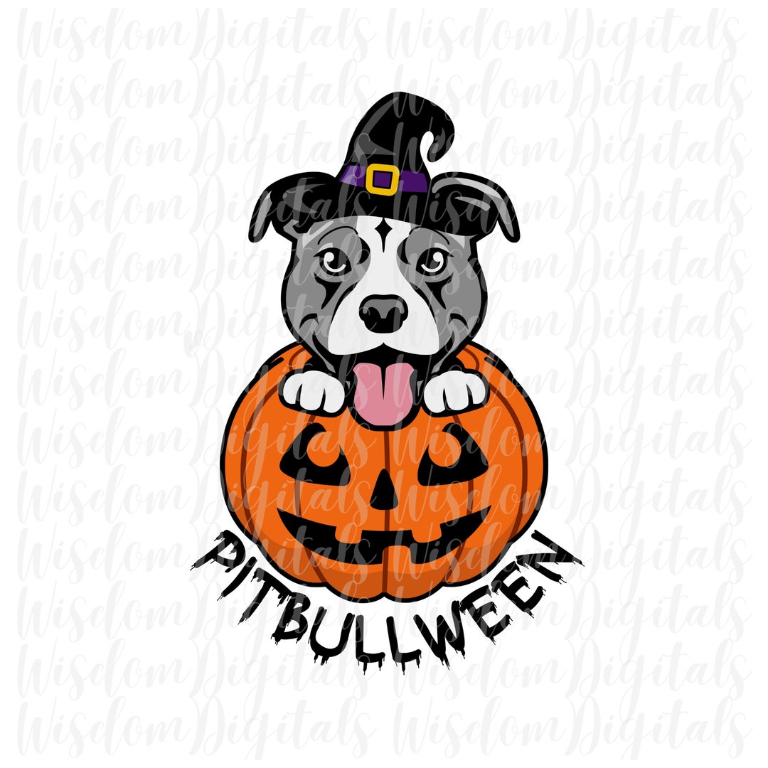 Pitbull Halloween PNG, Dog Pumpkin Design (digital Download) - Etsy