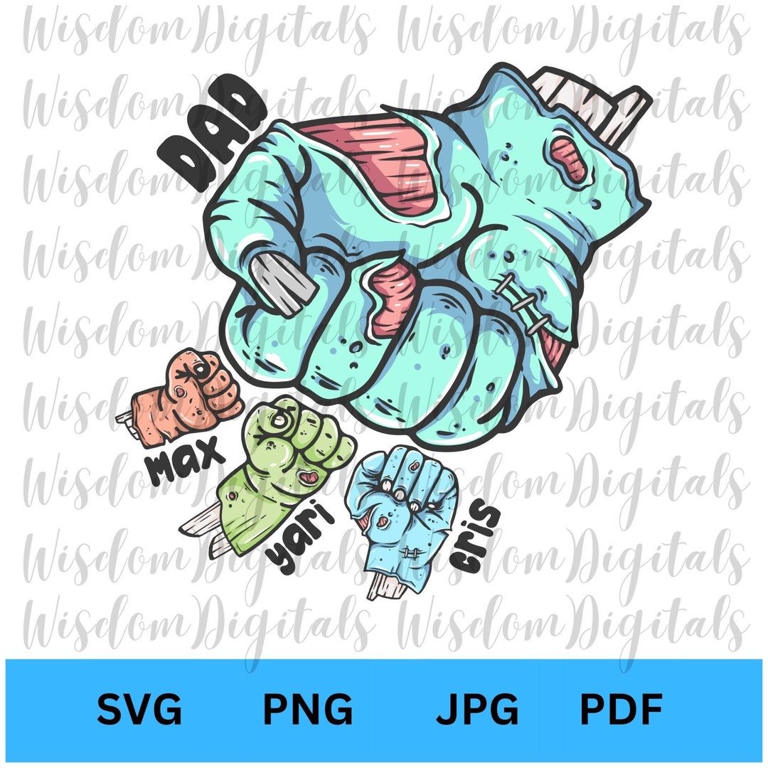 Zombie Hands Family Fist Bump Halloween SVG Horror SVG DTF Direct to ...