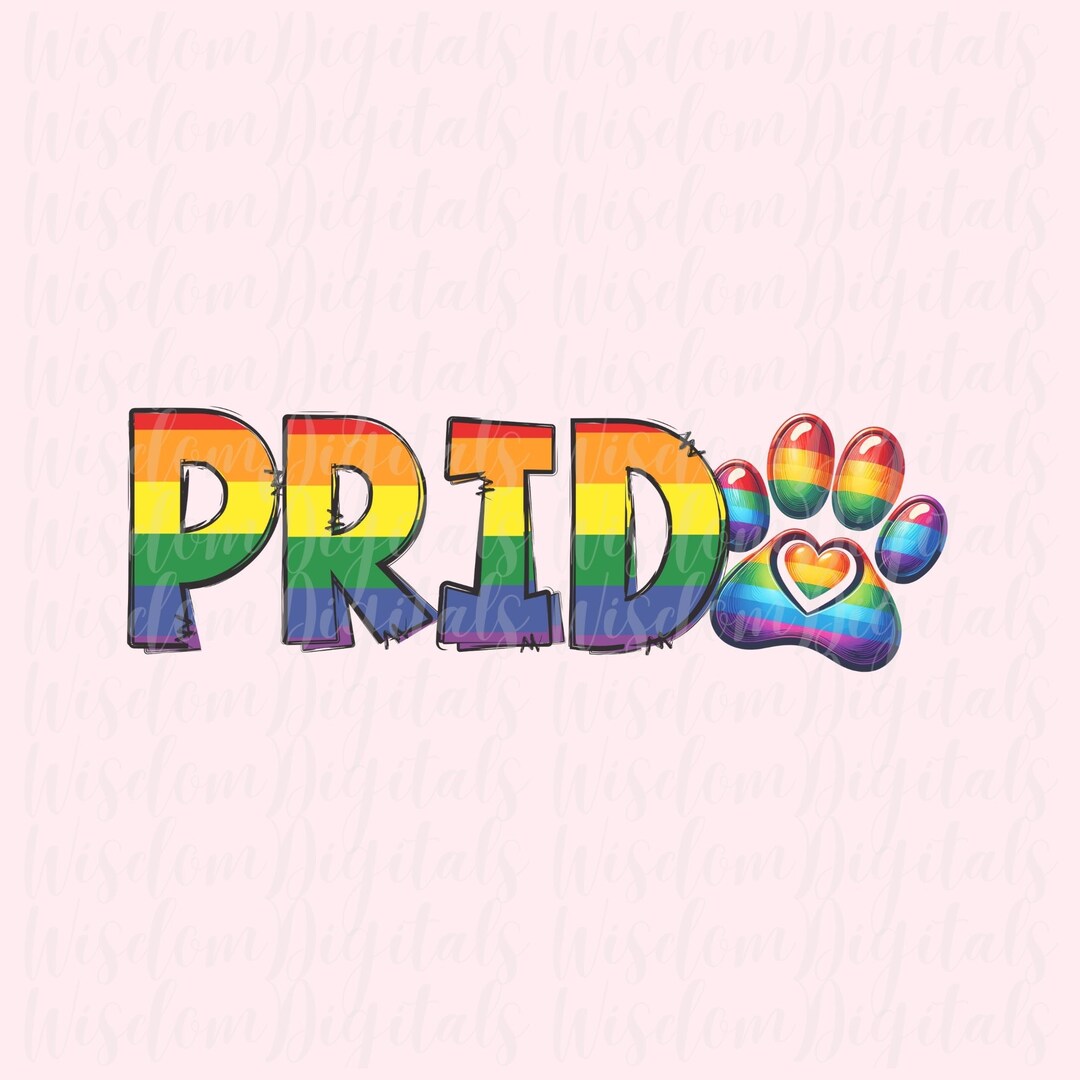 Dog Lover PNG Pride Month Png Digital Download - Pride Dog Paw DTG ...