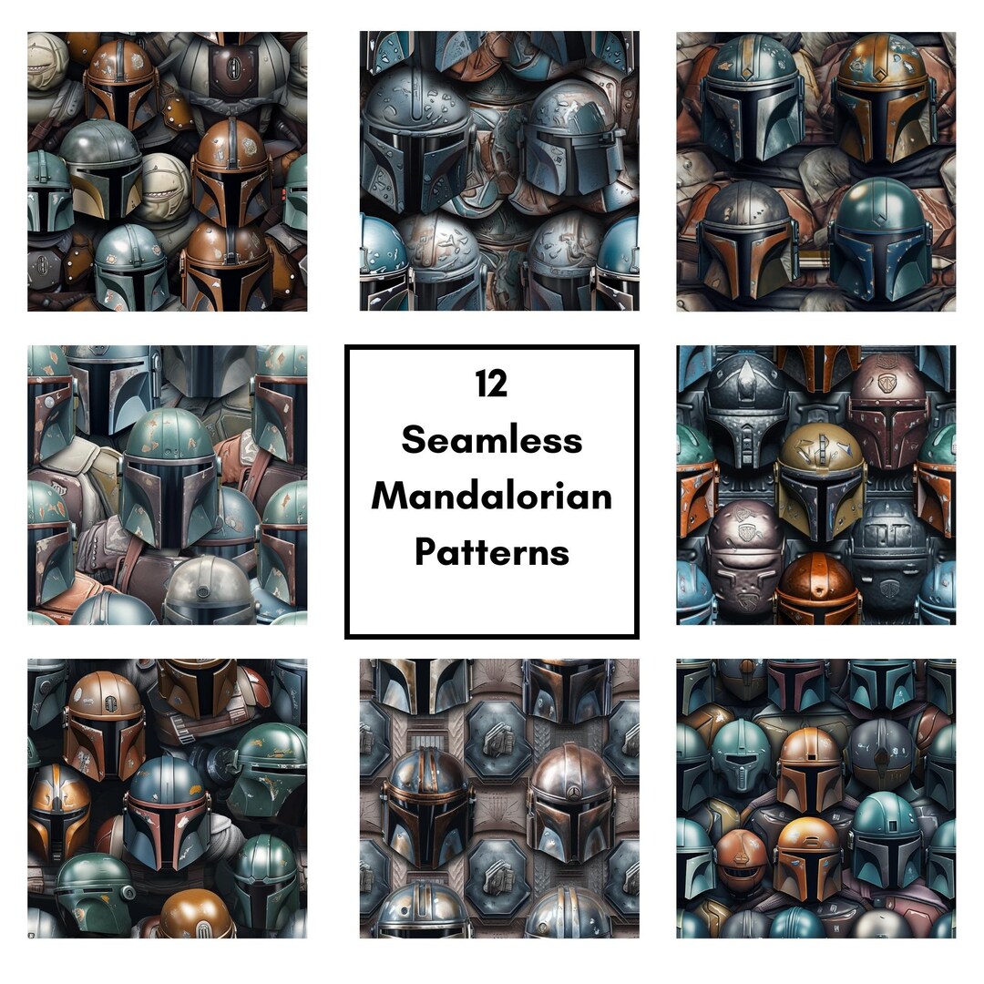 12 MANDALORIAN Seamless Pattern PNG Digital Paper Digital Backgrounds ...
