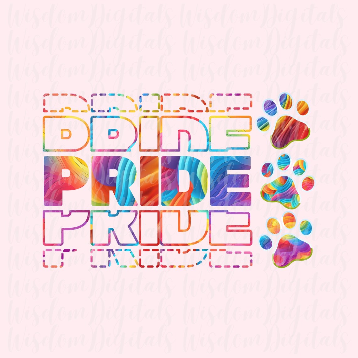 Dog Lover PNG Pride Month Png Digital Download - Pride Dog Paw DTG ...